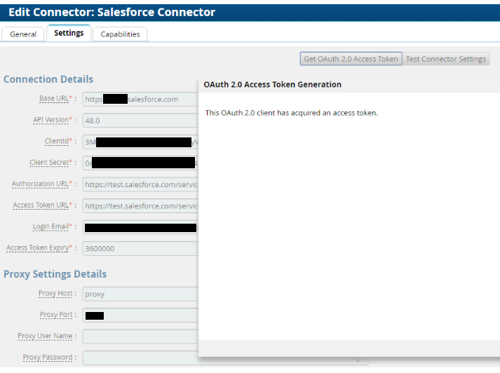 Salesforce Afx Connector Provisioning Fails With Error Occured While Generating Access Token