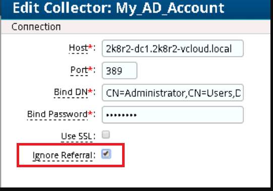 Active Directory Account Collector Fails With Naming Exception