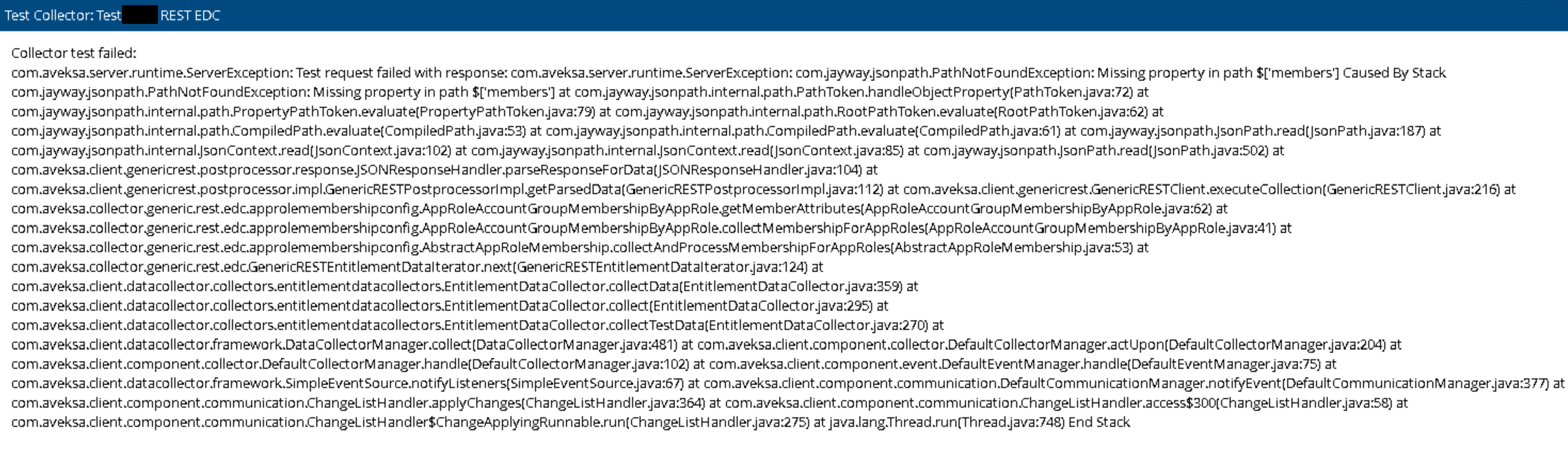 Generic Rest Collector Fails With Jsonpathpathnotfoundexceptionmissing Property In Path