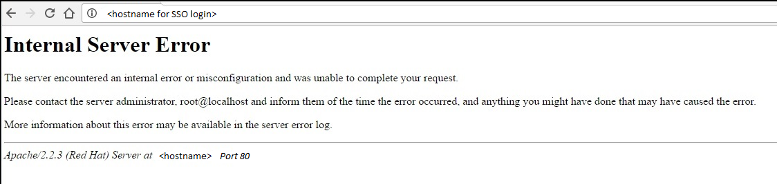 Login Fails With An Internal Server Error When Using Siteminder Sso