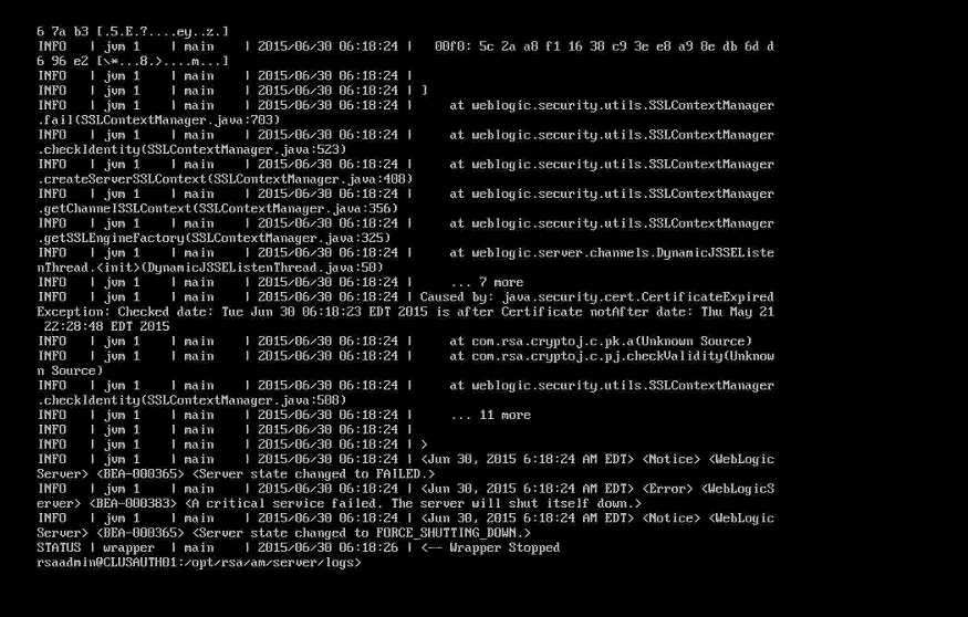 Administration Server With Operations Console Service Fails To Start