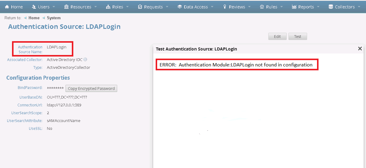 Authentication Test Login Fails With Error Authentication Module