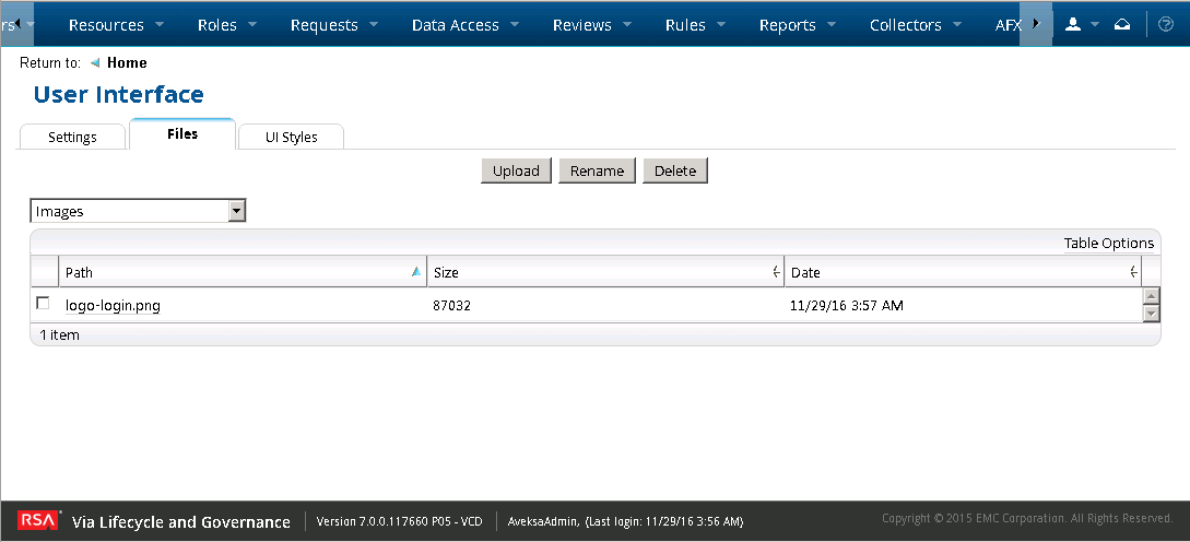 User Interface Files Are Deleted After Restart In Rsa Identity