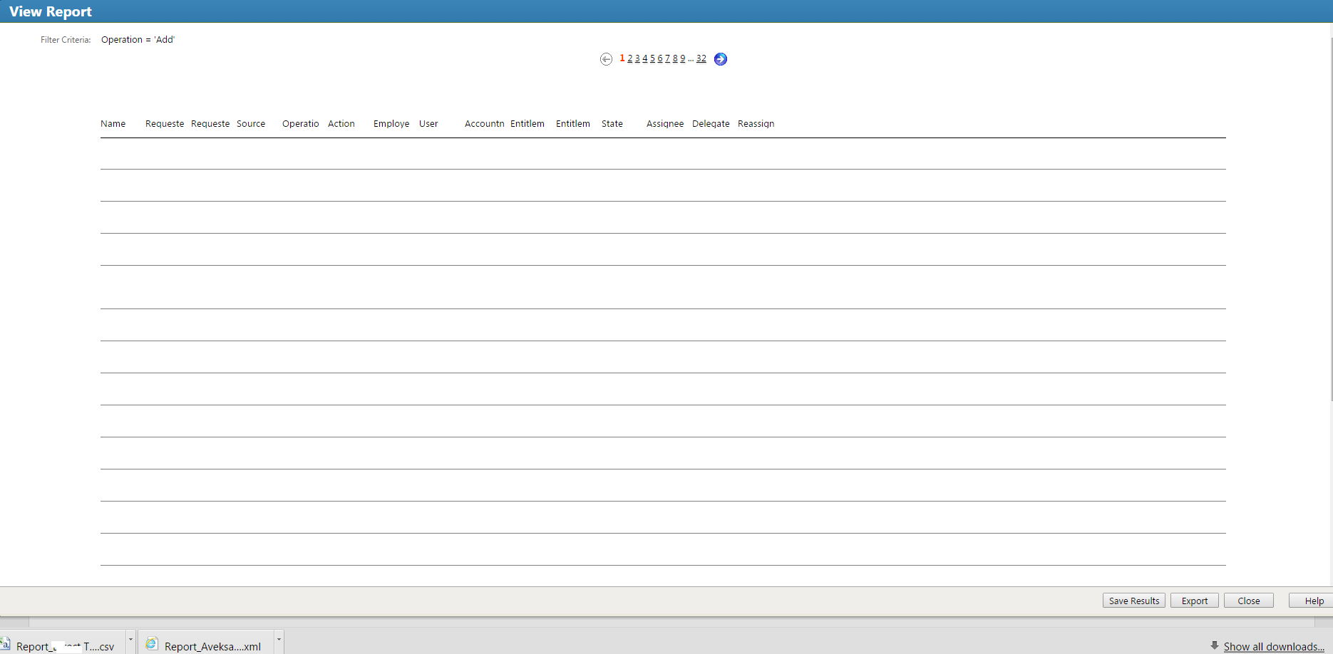 Blank lines appear in RSA Identity Governance and Lifecycle reports ...