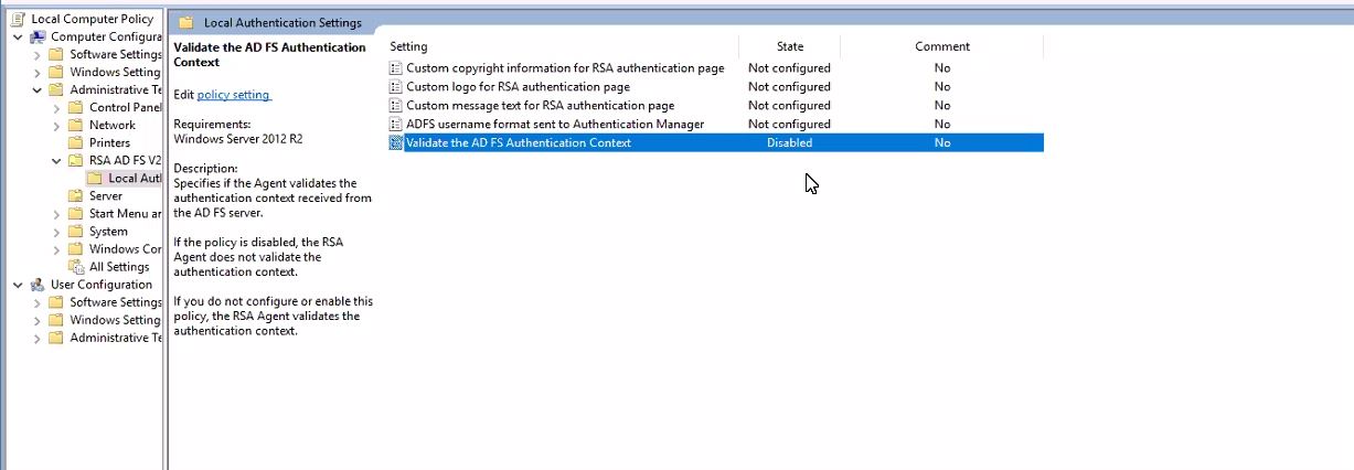 Authentication Context Not Added Context Validation Failed Errors