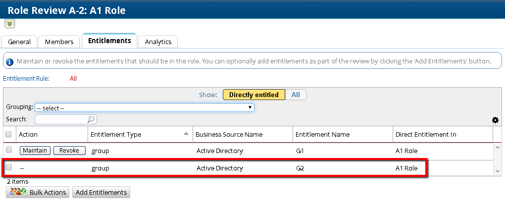Role And Group Review Result Behavior When Membersentitlements Are