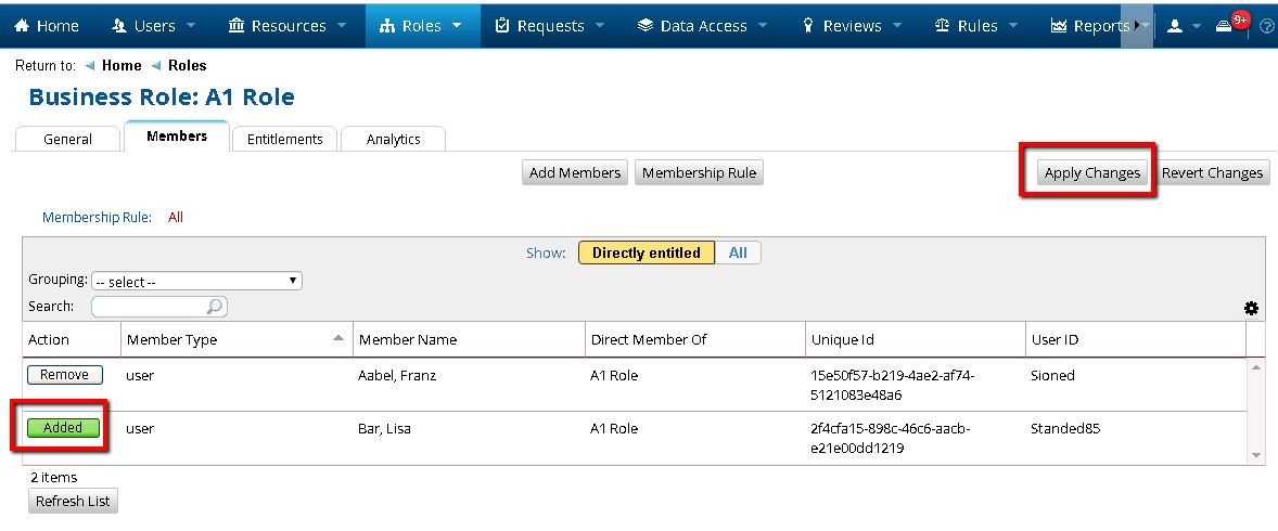 How to see a list of pending changes to Roles in RSA Identity ...