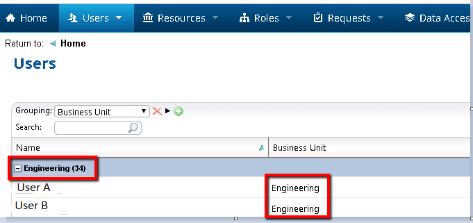 Grouping Users By Business Unit Shows The Old Business Unit Name In Rsa Identity Governance