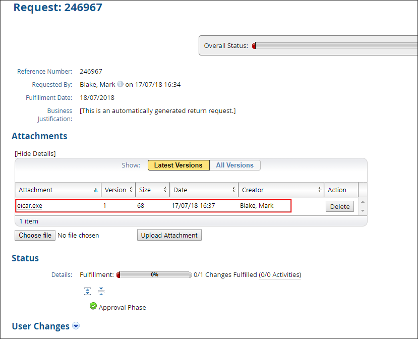How to prevent an executable file from being attaching to a Change Request in RSA Identity ...