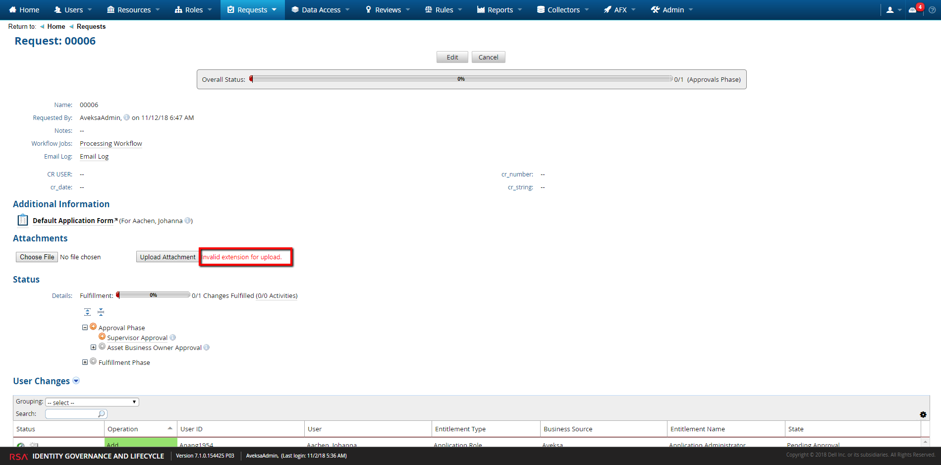 How to prevent an executable file from being attaching to a Change Request in RSA Identity ...