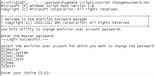 How to use the VBS script to change passwords in RSA enVision | RSA ...