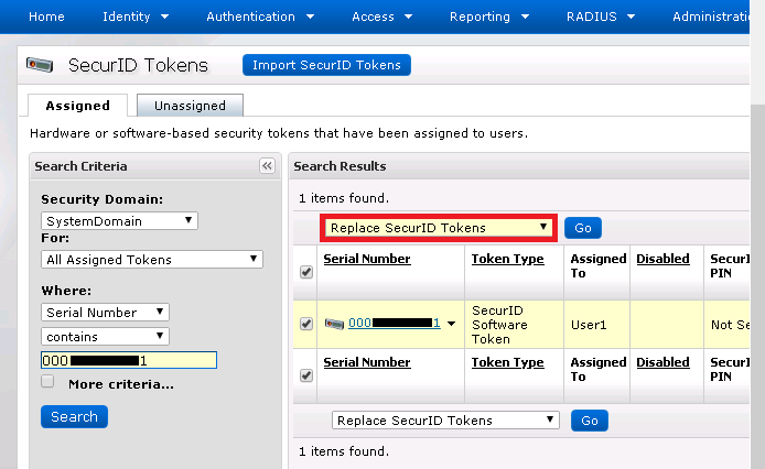 How To Replace An Existing Token In Rsa Authentication Manager 8x With
