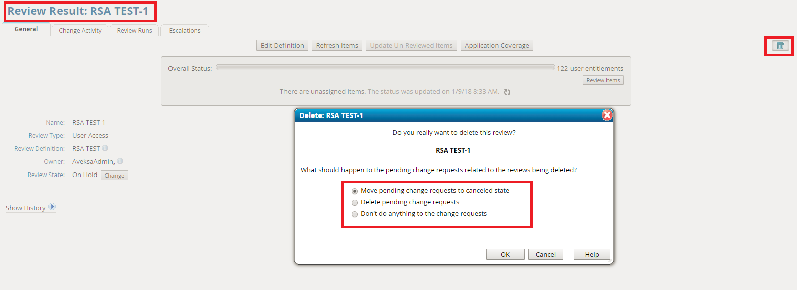 How To Remove Review Results In Bulk From Rsa Identity Governance And