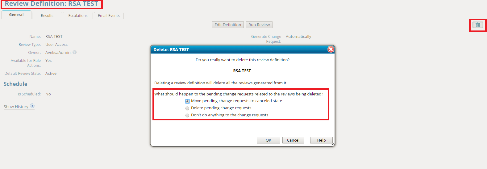 How To Remove Review Results In Bulk From Rsa Identity Governance And