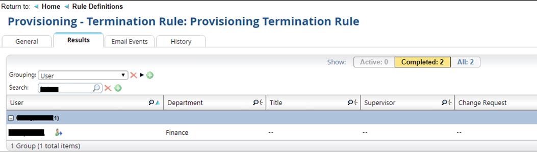 Provisioning Termination rule is not generating change requests to disable accounts in RSA ...