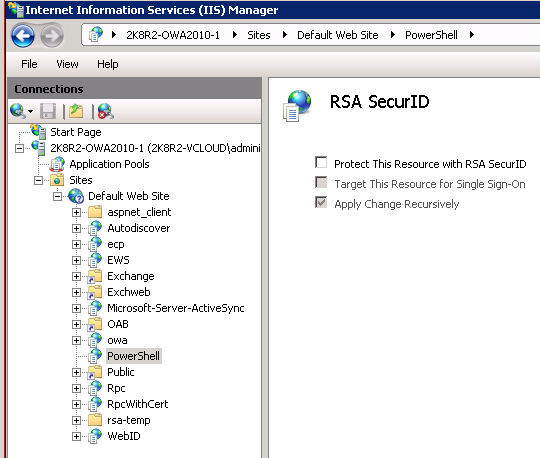 Microsoft Exchange Management Console/PowerShell error with RSA Authentication Agent 8.0 for Web ...