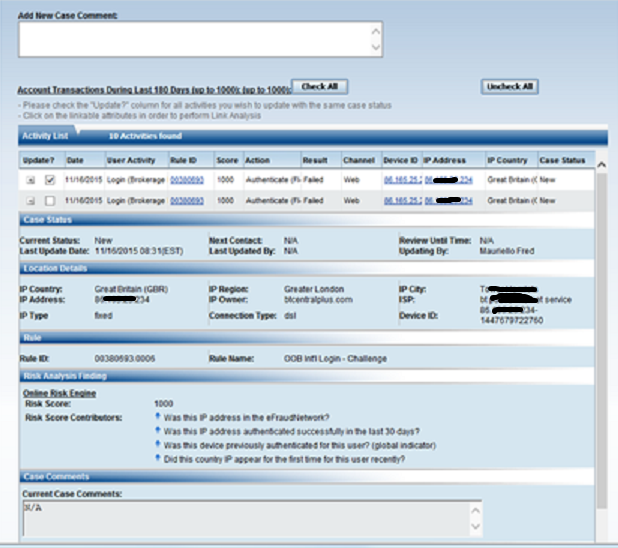 Viewing Details In Rsa Adaptive Authentication Hosted When Clicking
