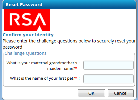 Identity Confirmation questions not displayed for RSA Via Lifecycle & Governance while using ...