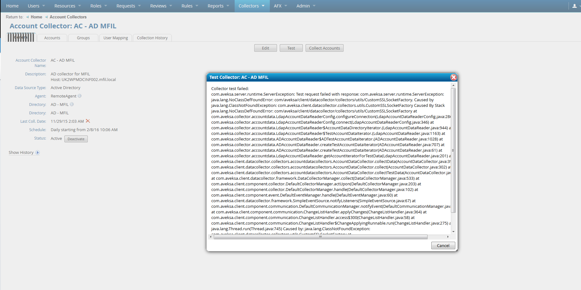 How To Fix Account Collector For Active Directory When It Fails With