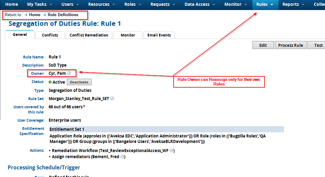 How To Disable The Rsa Via Lifecycle And Governance Landg Reassign Functionality For Violations