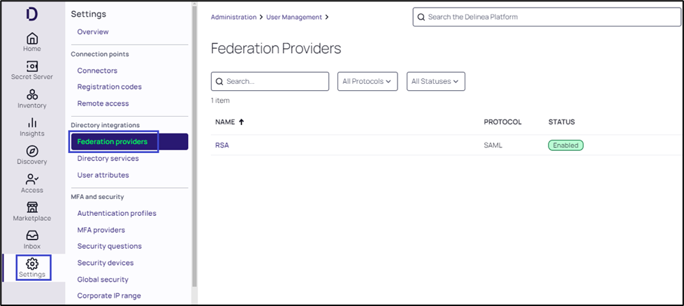 Delinea Saml My Page Sso Configuration Rsa Ready Implementation