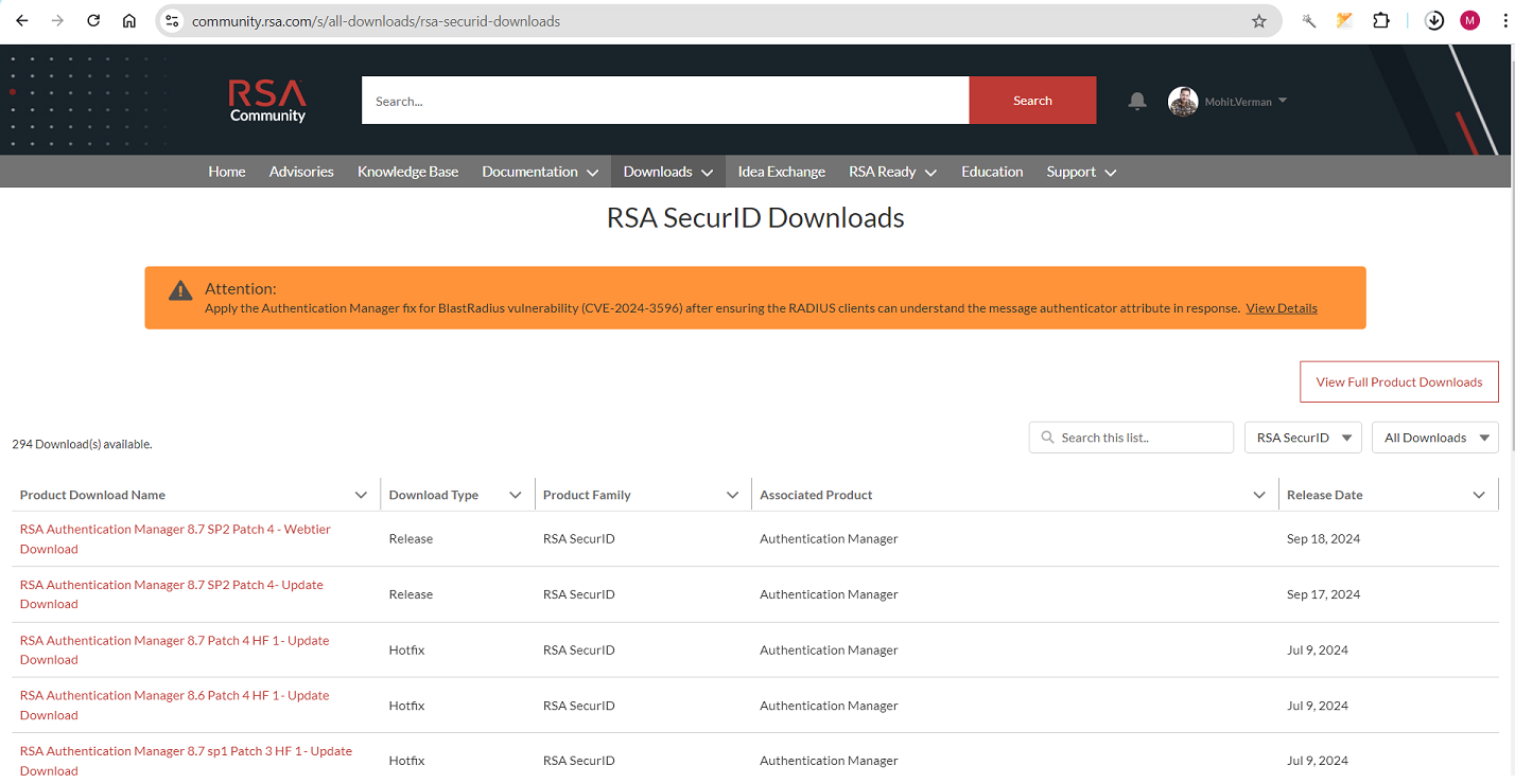 How To Download Patches For Rsa Authentication Manager 8x From Rsa Community Rsa Community
