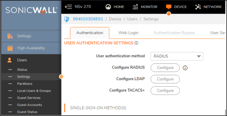 Sonicwall Sonicos Radius Configuration For Authentication Manager