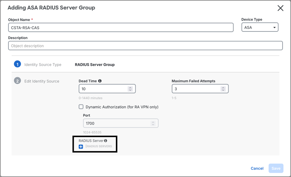 Cisco ASA - RADIUS Configuration with Cloud Authentication Service - RSA Ready Implementation ...