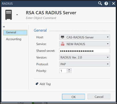 Check Point Gateway Mobile Access Portal - RADIUS Configuration for Authentication Manager - RSA ...