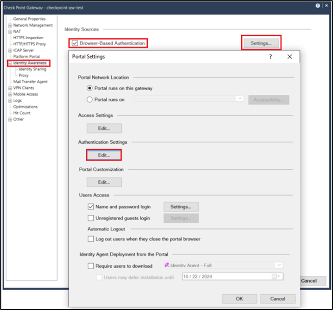 Check Point Gateway Identity Awareness - RADIUS Configuration for Authentication Manager - RSA ...