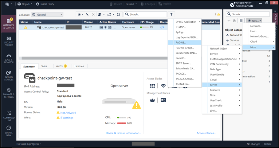 Check Point Gateway Identity Awareness - RADIUS Configuration for Authentication Manager - RSA ...