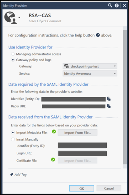 Check Point Gateway Identity Awareness Saml Relying Party
