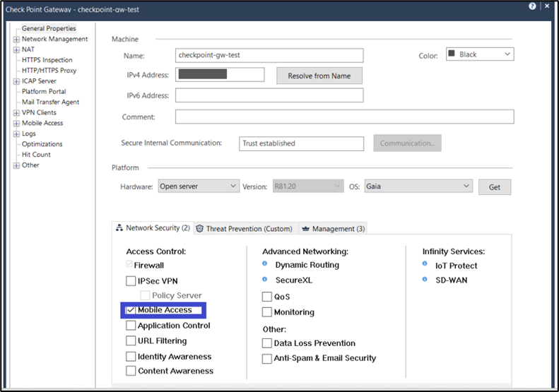 Check Point Gateway Mobile Access Portal - SAML Relying Party ...