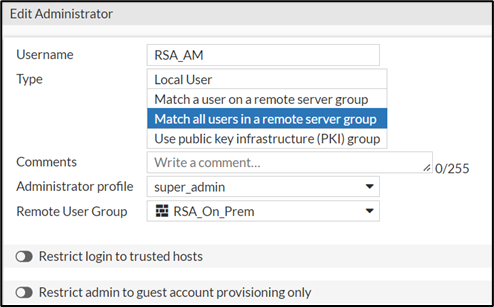 FortiGate Firewall - RADIUS Configuration Using Admin Access UI - RSA Ready Implementation Guide ...