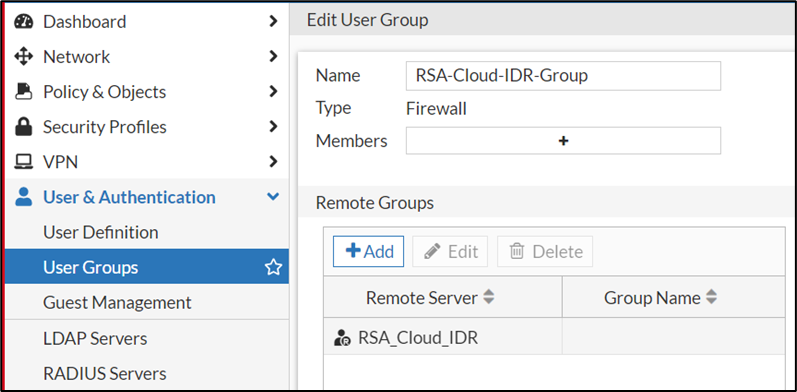 FortiGate Firewall - RADIUS Configuration Using Admin Access UI - RSA Ready Implementation Guide ...