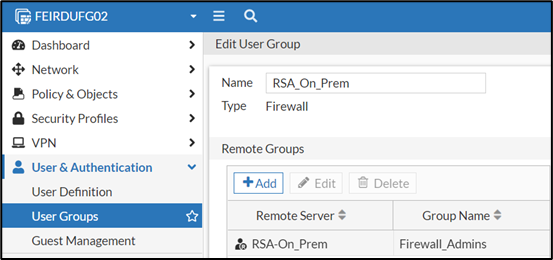 FortiGate Firewall - RADIUS Configuration Using Admin Access UI - RSA Ready Implementation Guide ...