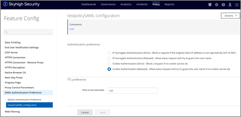 Skyhigh Secure Web Gateway Cloud Using Agents Saml Relying Party