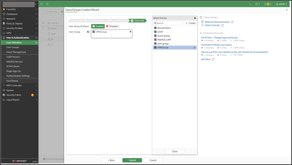 FortiNet FortiGate- RADUIS Configuration- RSA Ready Implementation Guide | RSA Community