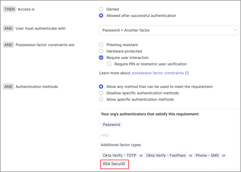 Okta Agent Radius Configuration Authentication Manager Rsa Ready Implementation Guide