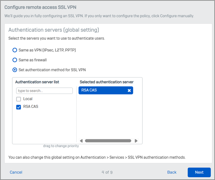Sophos Firewall - RADIUS Configuration - Cloud Authentication Service ...