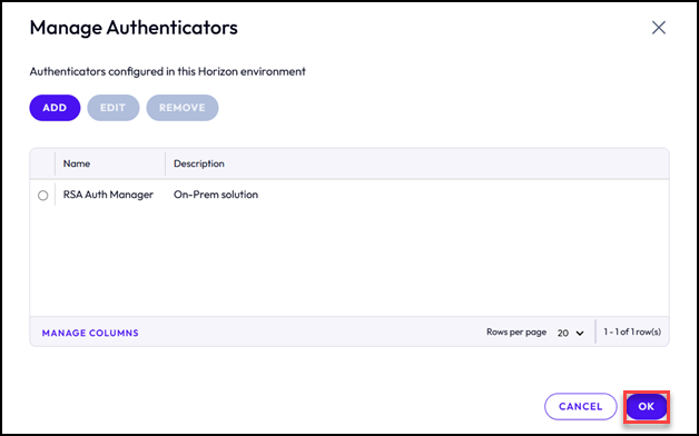 Omnissa Horizon 8 Connection Server - RADIUS with Authentication Manager - RSA Ready Access ...