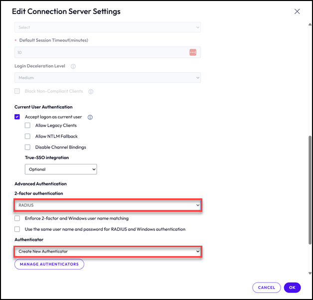 Omnissa Horizon 8 Connection Server - RADIUS with Authentication Manager - RSA Ready Access ...